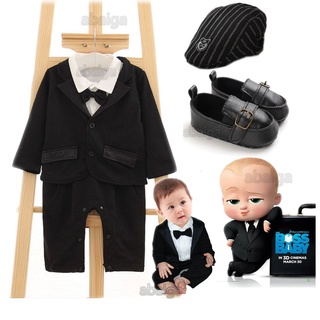 New Born Baby Clothes Set Boss Baby Costume Long Sleeve Jumpsuit Black Coat Boy Tuxedo Suit Bow Tie Birthday Outfit Wedding Party 3 18 Month Shopee Philippines