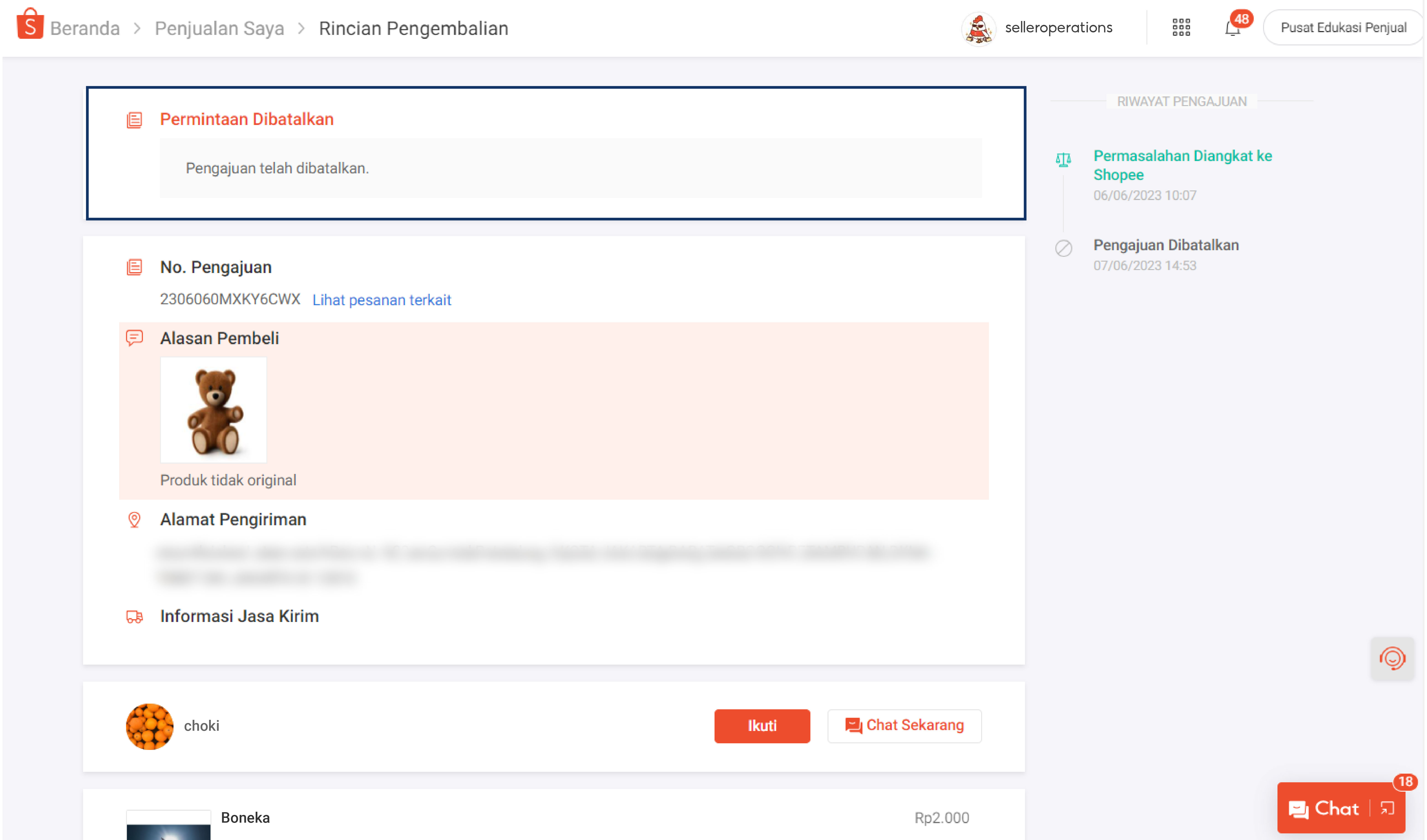 Proses banding pengembalian | Pusat Edukasi Penjual [Shopee]