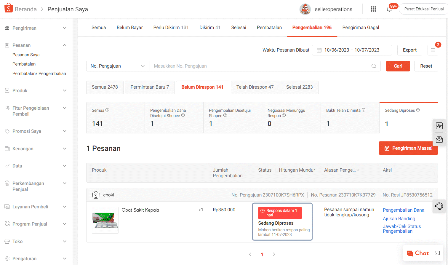 Proses banding pengembalian | Pusat Edukasi Penjual [Shopee]